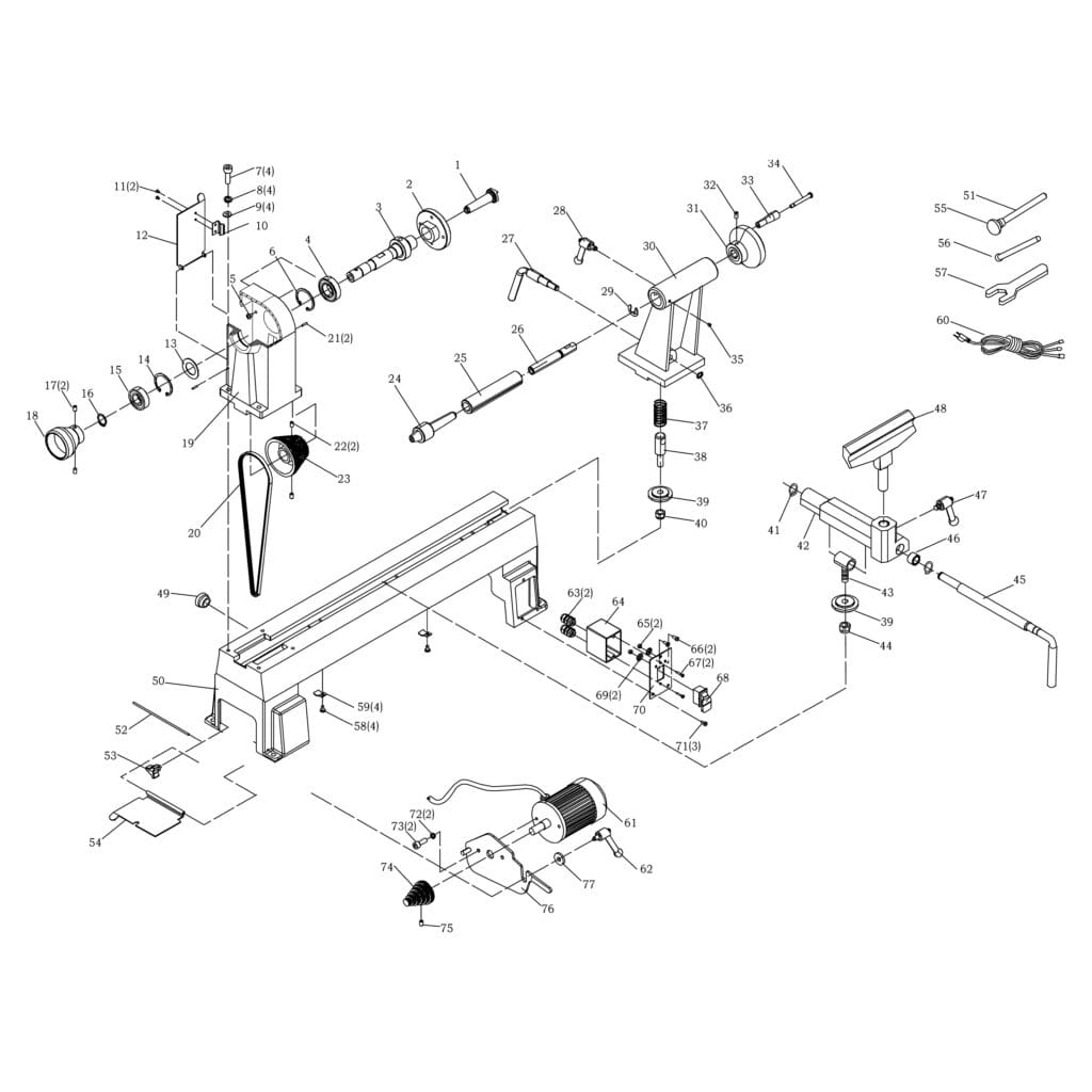 Model 70-050: 12” x 16” Mini Lathe - Rikon Power Tools